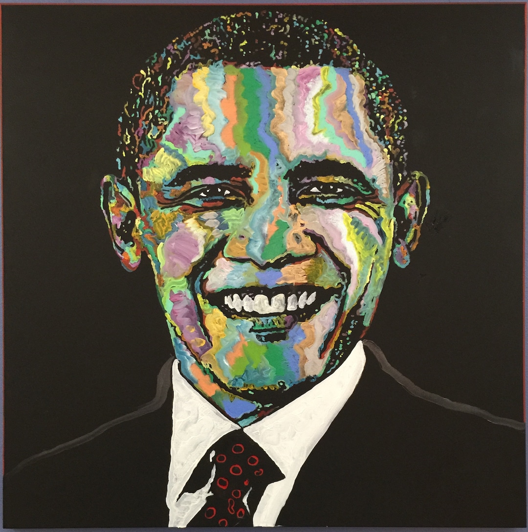 Barack Obama Pop Art Painting on Canvas Wall Art MADE TO ORDER by Matt ...
