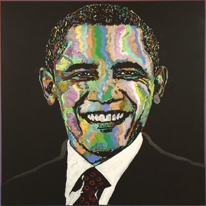 Barack Obama Pop Art Painting on Canvas Wall Art MADE TO ORDER by Matt ...
