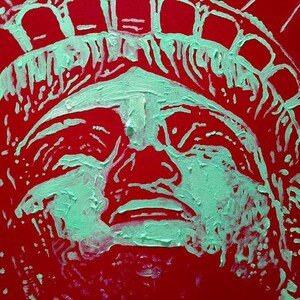 Red Statue of Liberty Pop Art Painting on Canvas by Matt Pecson MADE TO ...