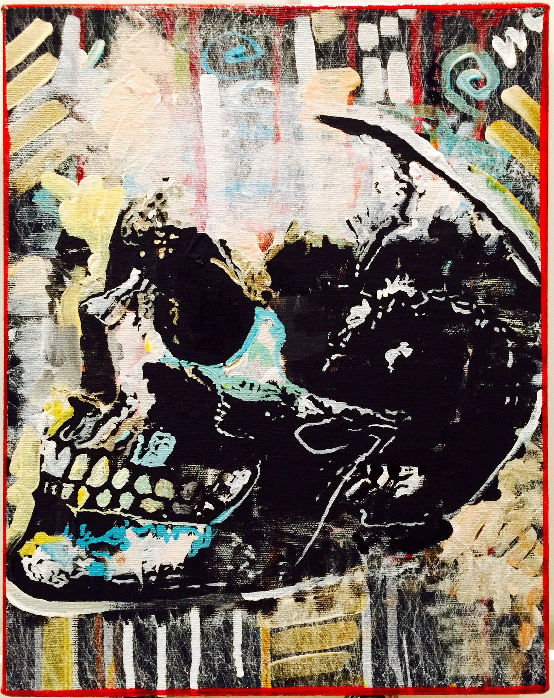 Skull Painting Gothic Home Decor by Matt Pecson Pop Art Painting Canvas ...