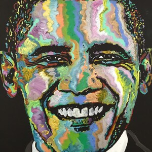Barack Obama Pop Art Painting on Canvas Wall Art MADE TO ORDER by Matt ...