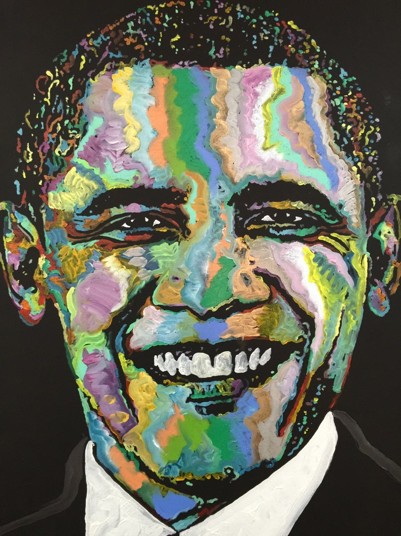 Barack Obama Pop Art Painting on Canvas Wall Art MADE TO ORDER by Matt ...