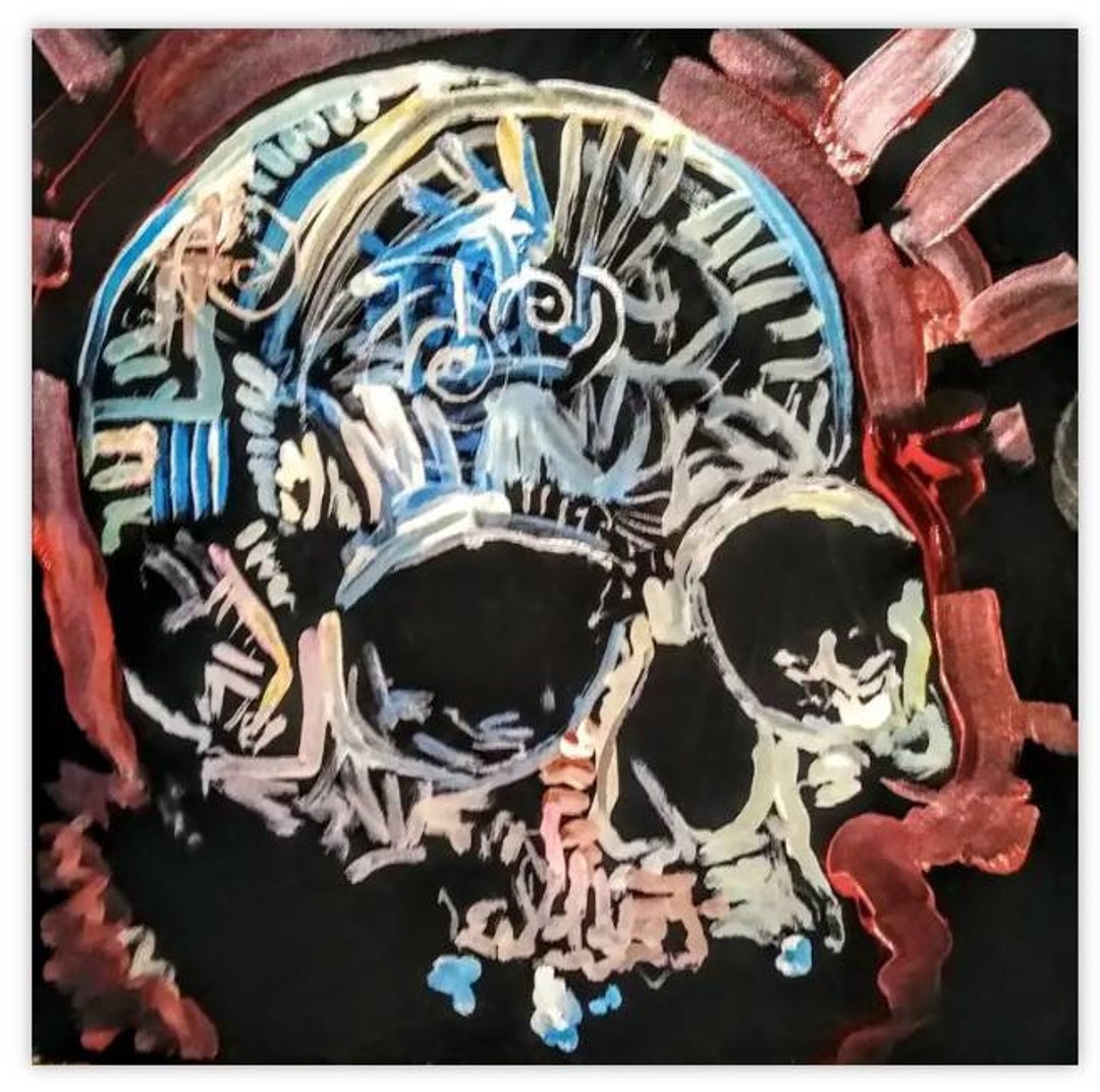 Skull Painting on Canvas by Matt Pecson MADE TO ORDER Skull Decor ...