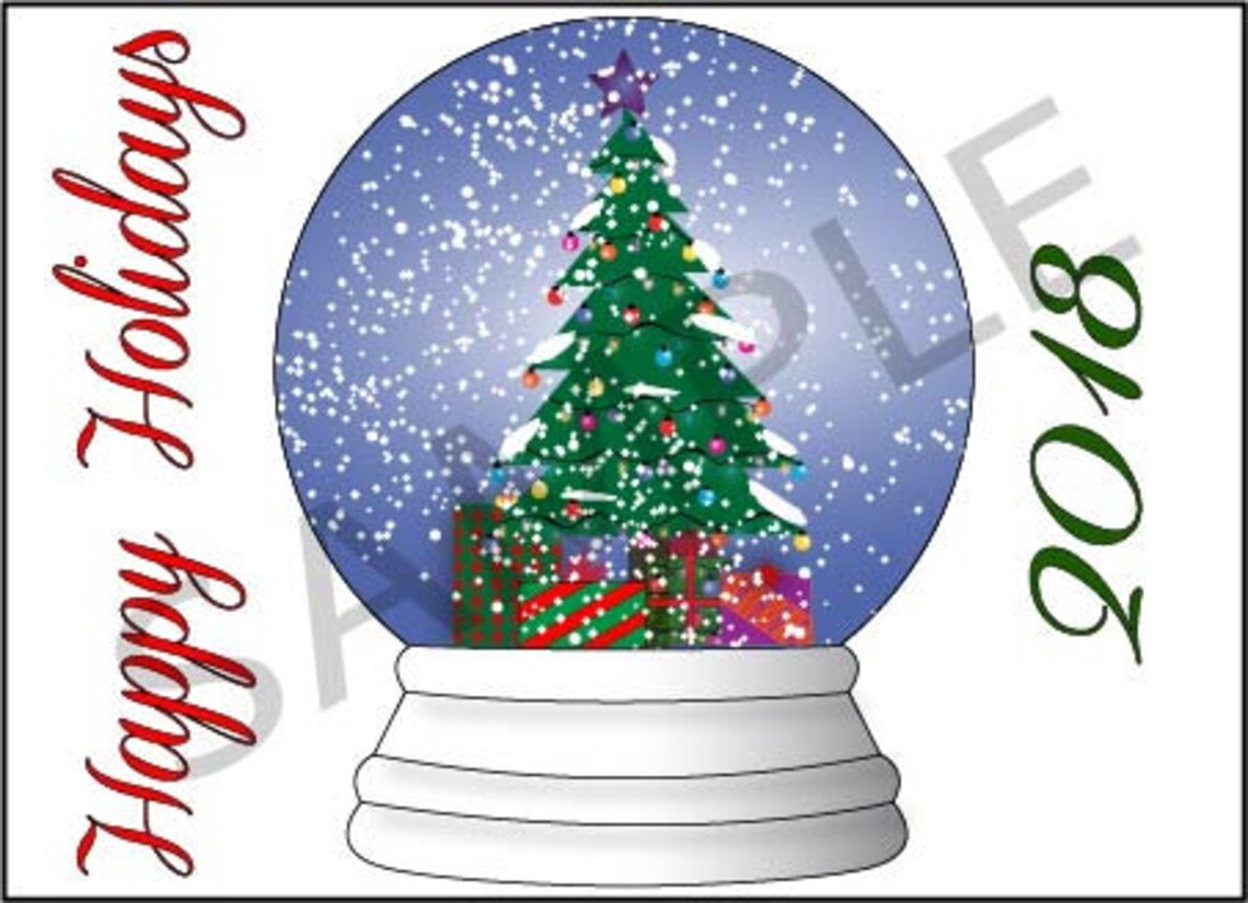 Snow Globes "happy Holidays 2018" Christmas Themed Digital Download ...