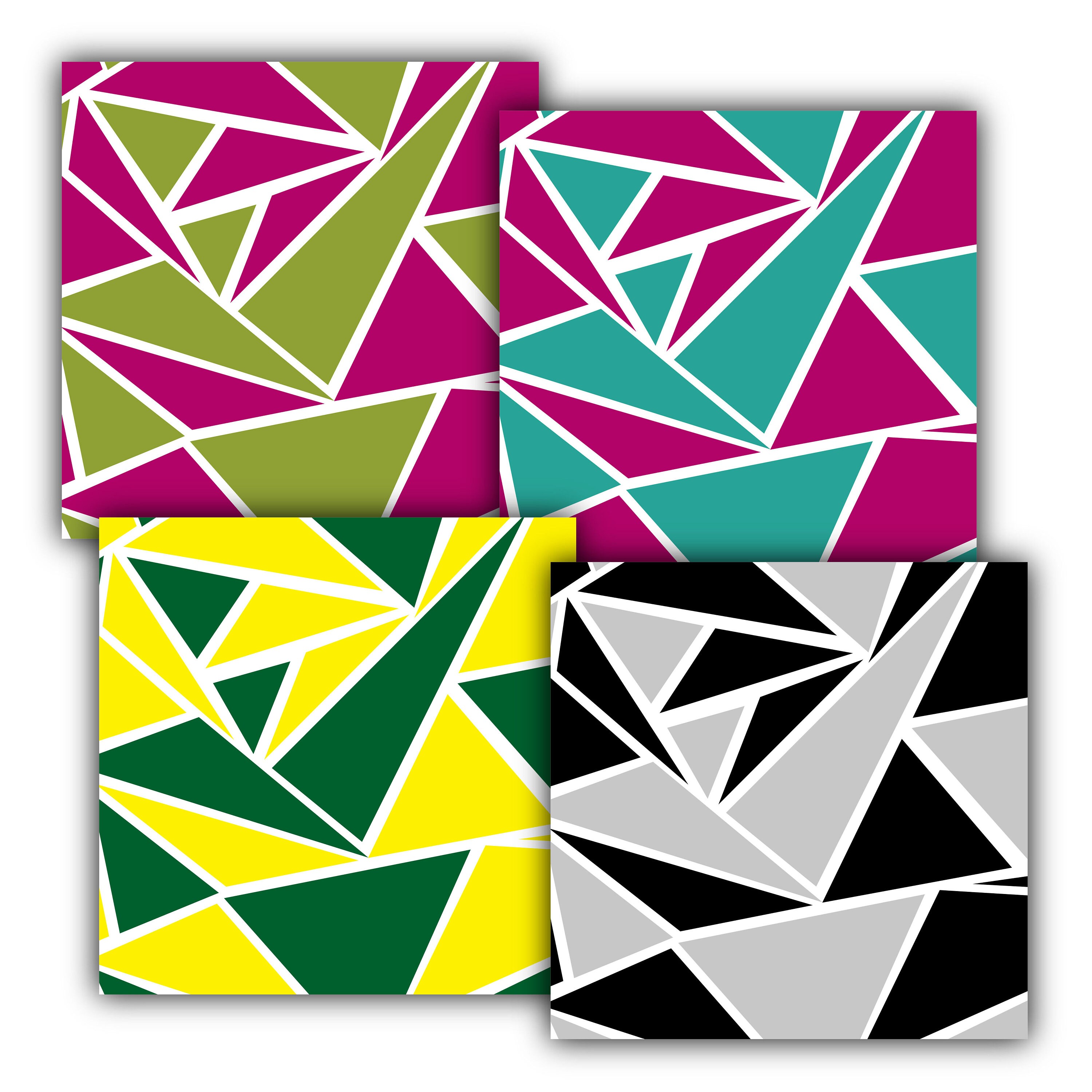 Multi-colored Geometric Digital Paper Pack. Instant Download - Etsy