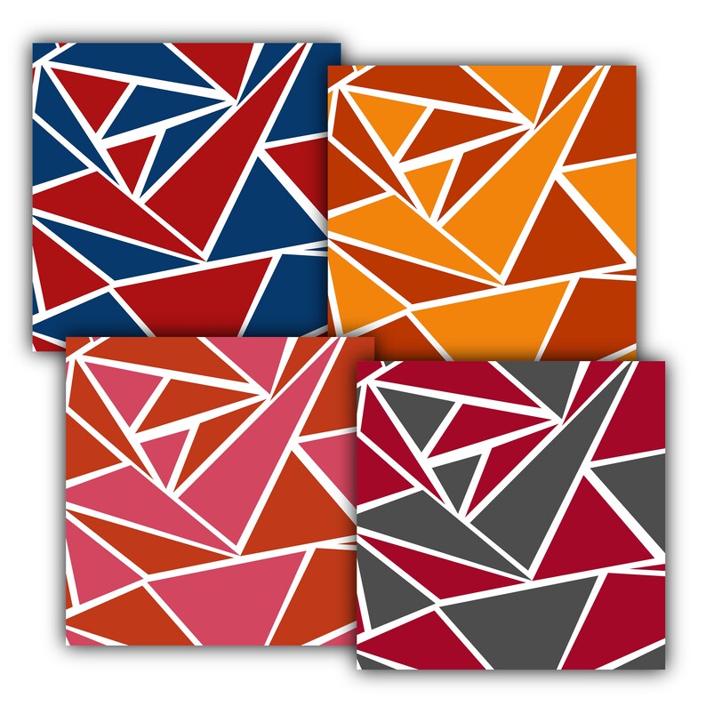 Multi-colored Geometric Digital Paper Pack. Instant Download for Craft ...