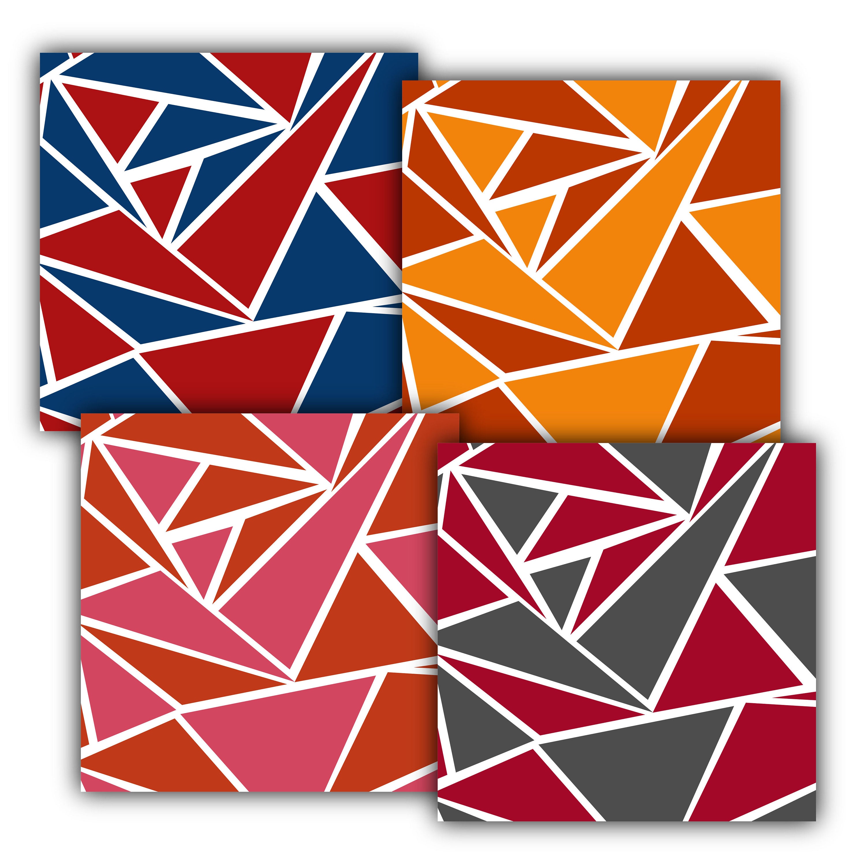 Multi-colored Geometric Digital Paper Pack. Instant Download - Etsy