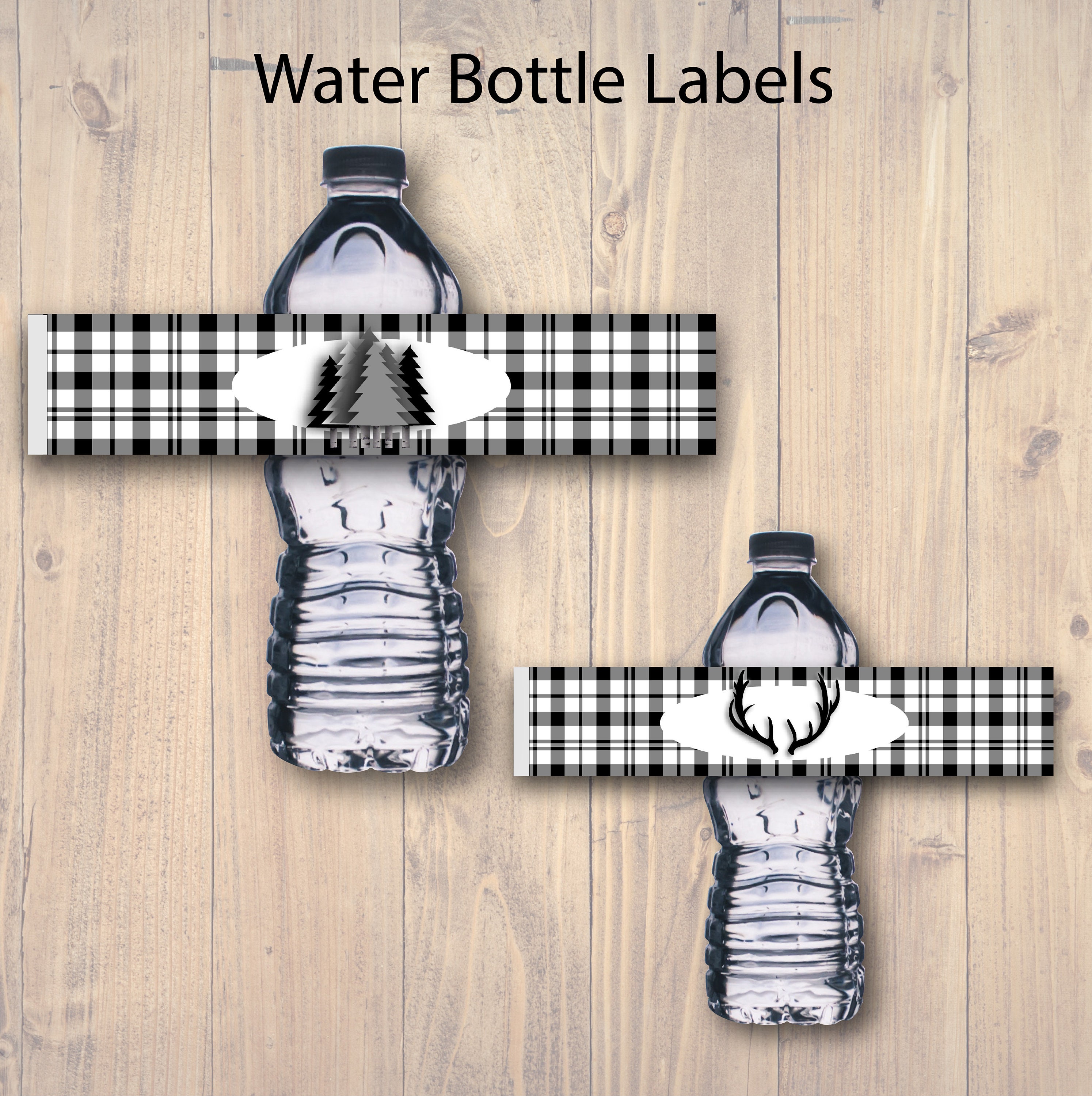 Black and White Plaid Country Themed Printable Instant Download Party ...