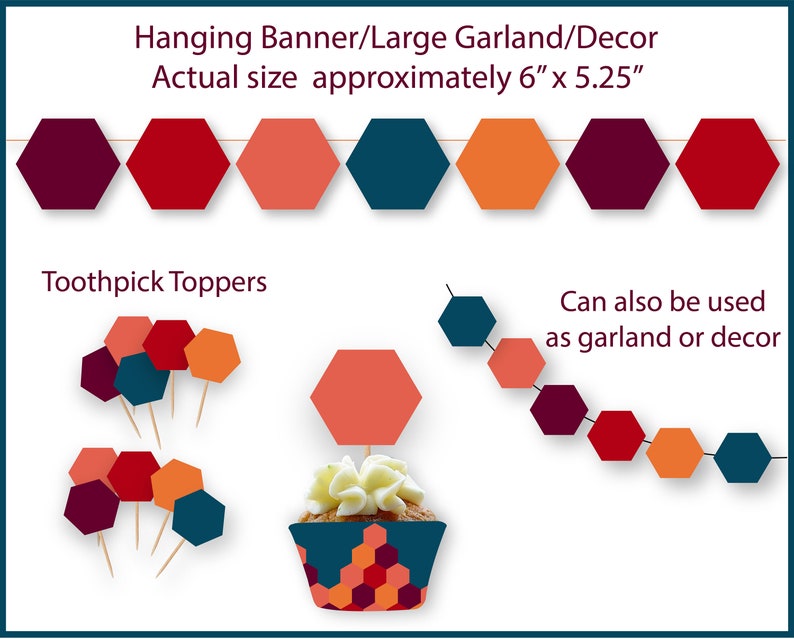 Hexagon Geometric Birthday Party Kit. Printable Instant - Etsy