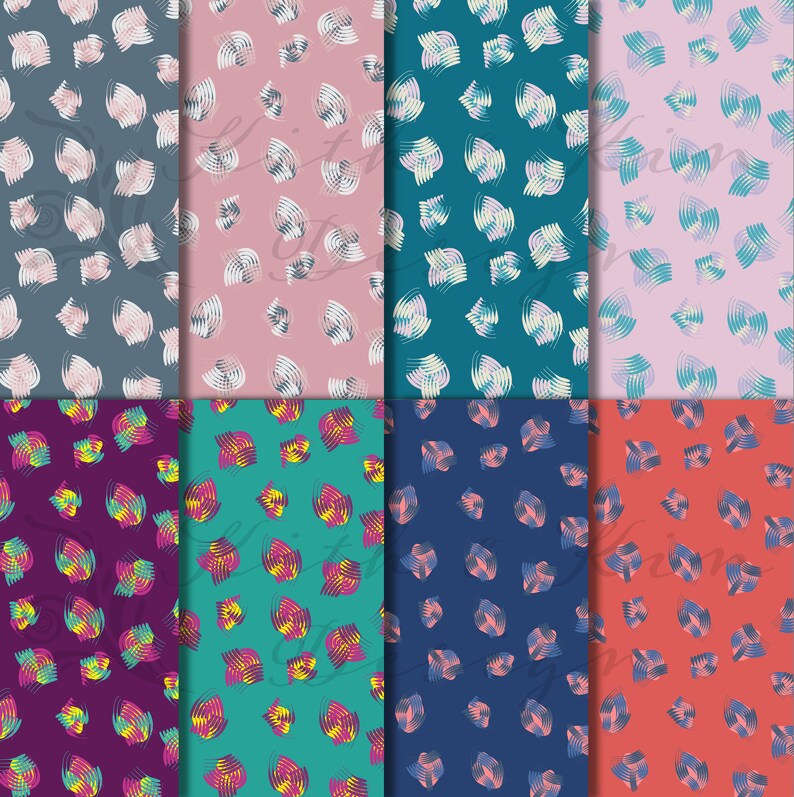 Abstract Mix & Match Digital Paper. Instant Download for Craft Projects ...