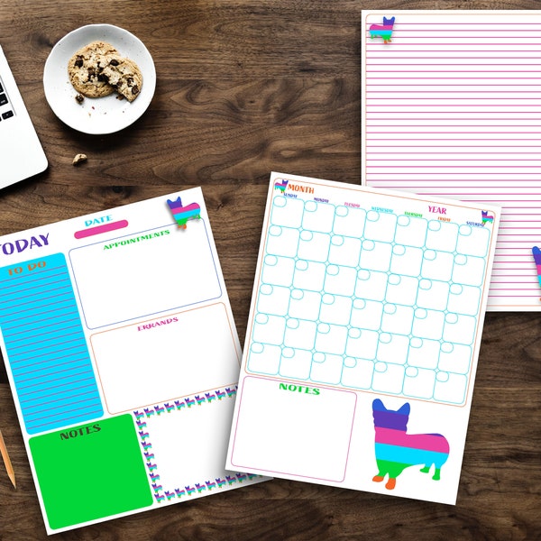 Pink and Green Flamingo Themed, Instantly Downloadable 8.5 X 11 Planner ...