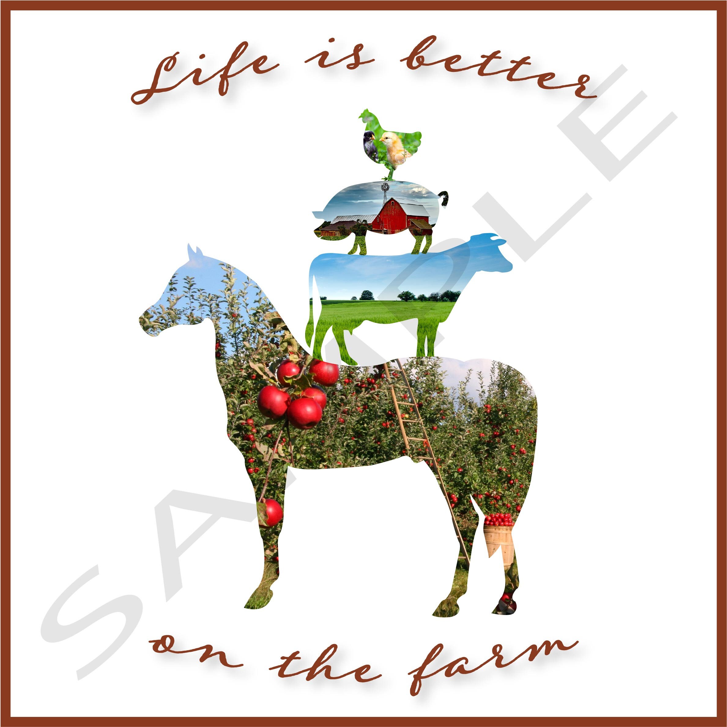Life is Better on the Farm Printable Art. TWO INSTANT DOWNLOADS 8 X 10 ...