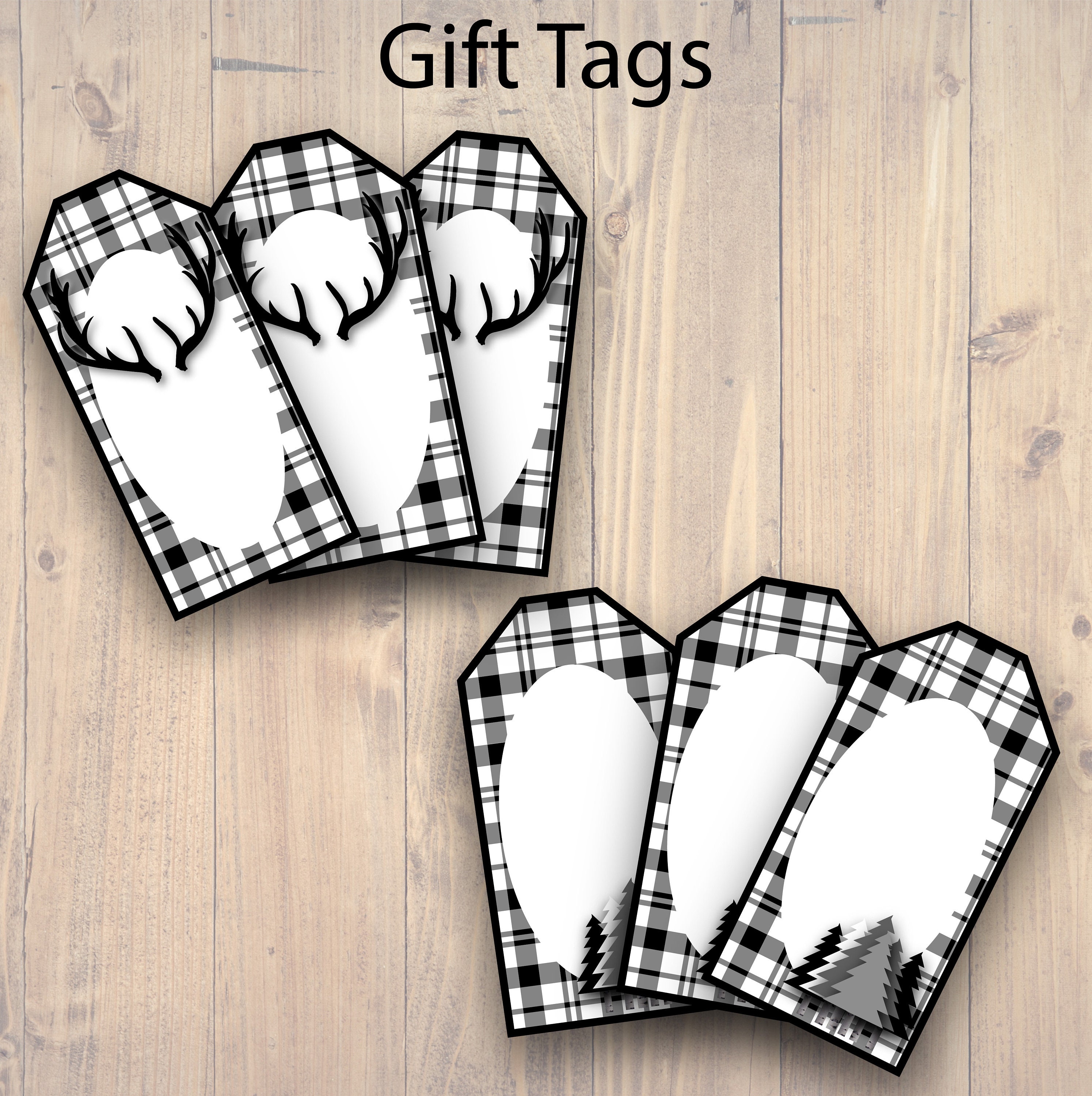 Black and White Plaid Country Themed Printable Instant Download Party ...