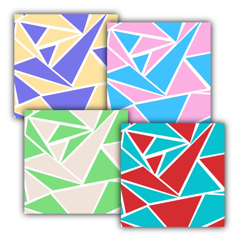 Multi-colored Geometric Digital Paper Pack. Instant Download for Craft ...
