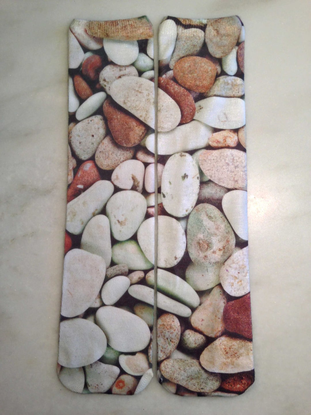 Ocean Stone Socks | Beach Rock Pattern, Crew Length - Etsy