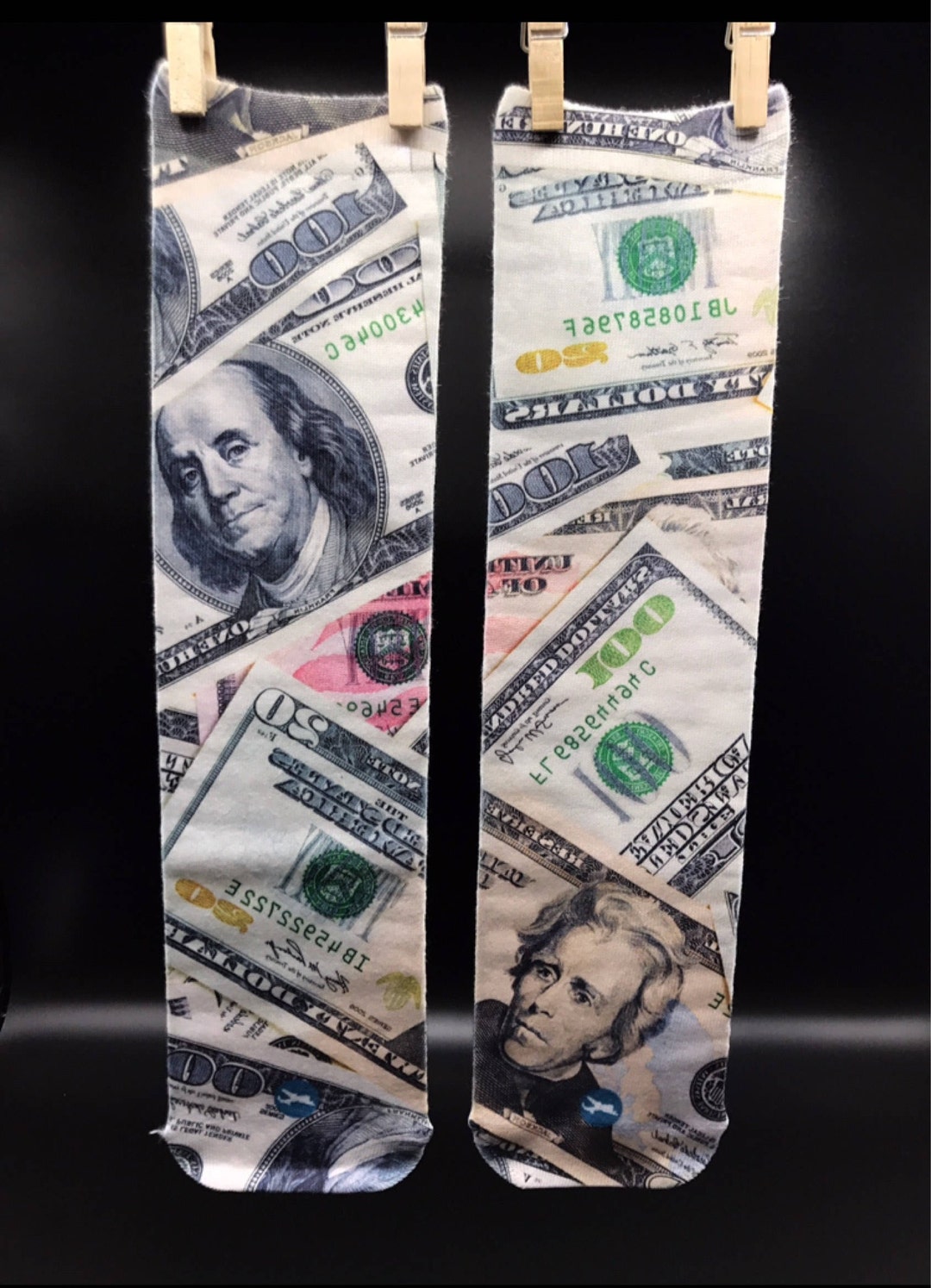 Dollar Sock | Dollar Bill | Crew Socks | Sublimation Socks | Money ...