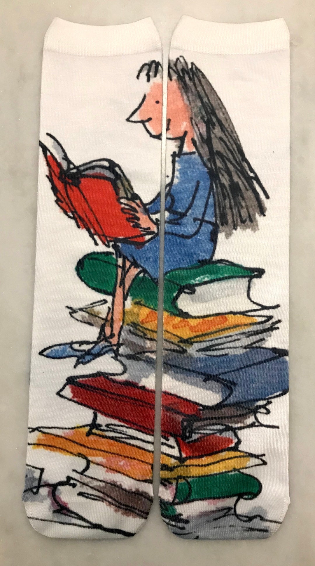 Matilda Sock | Bookworm | Reading Sock - Etsy