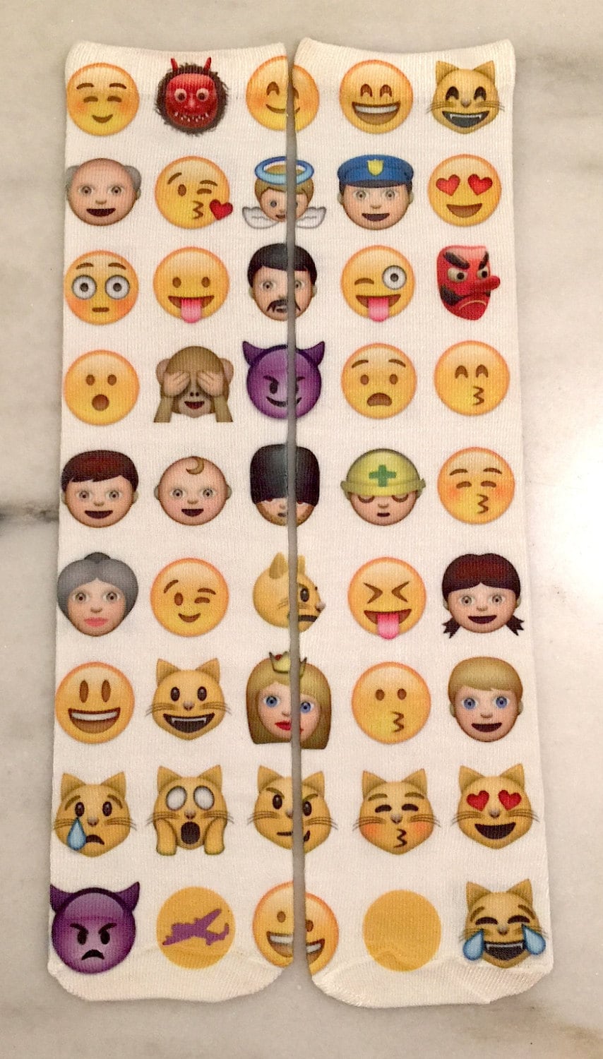Emoji Faces Socks Emoji Socks Wrap Around Image Washable - Etsy