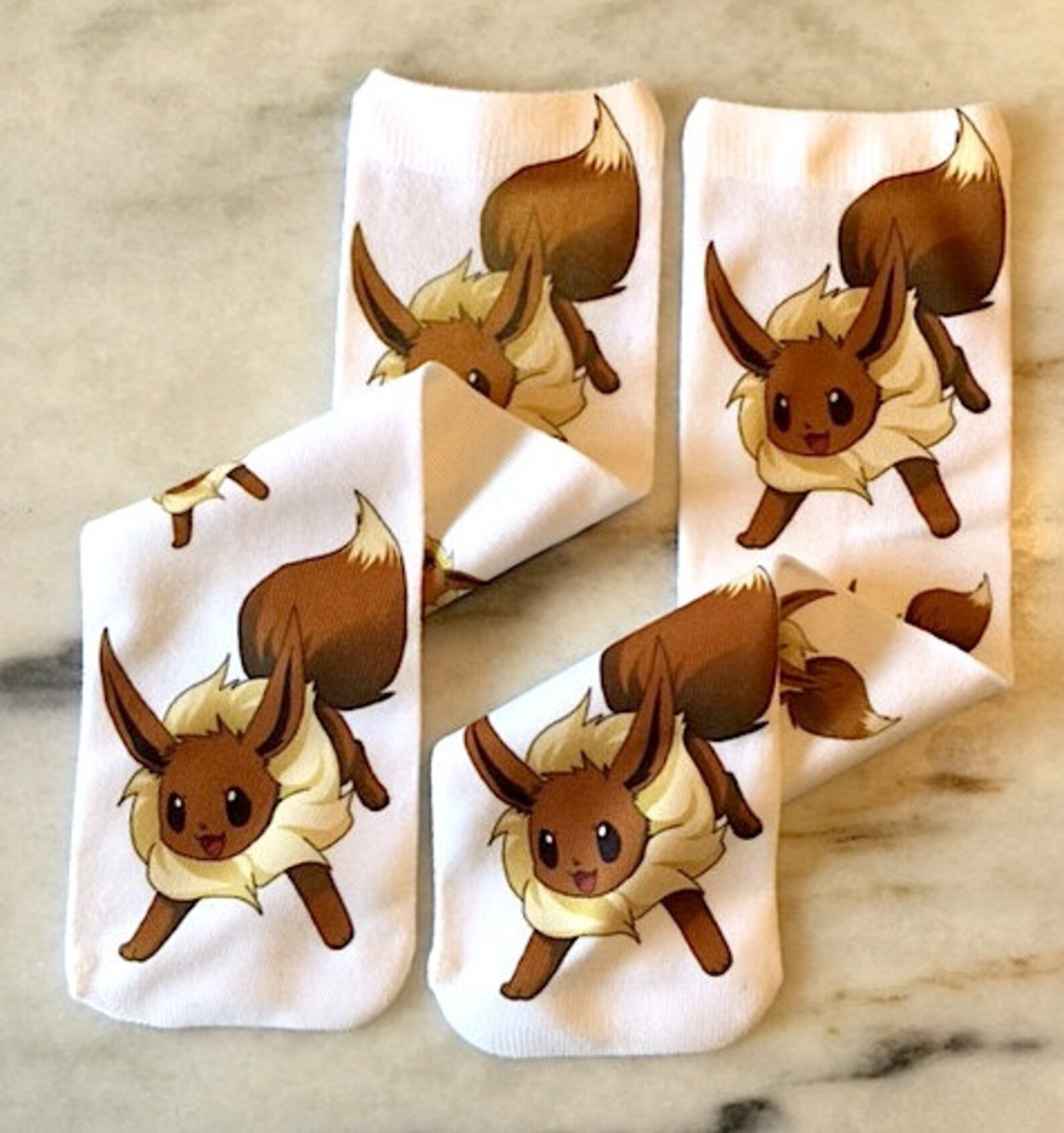 Eevee Socks | Pokemon Socks | Eevee Apparel | Eevee Clothing | Cartoon ...