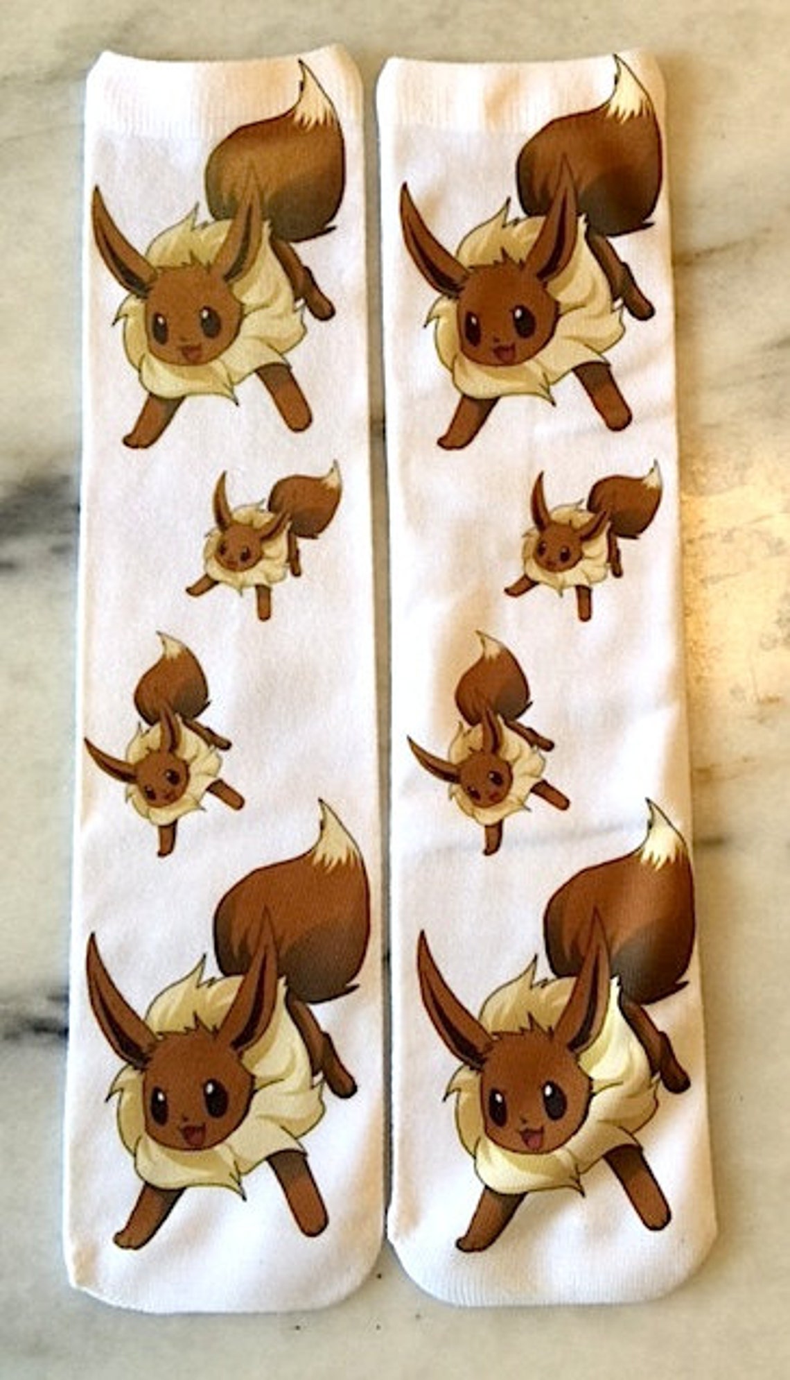 Eevee Socks | Pokemon Socks | Eevee Apparel | Eevee Clothing | Cartoon ...