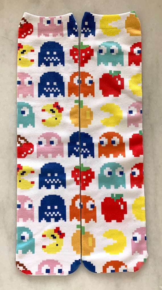 Pac-man Ms Pac-man Socks Retro Apparel Video Game Socks | Etsy