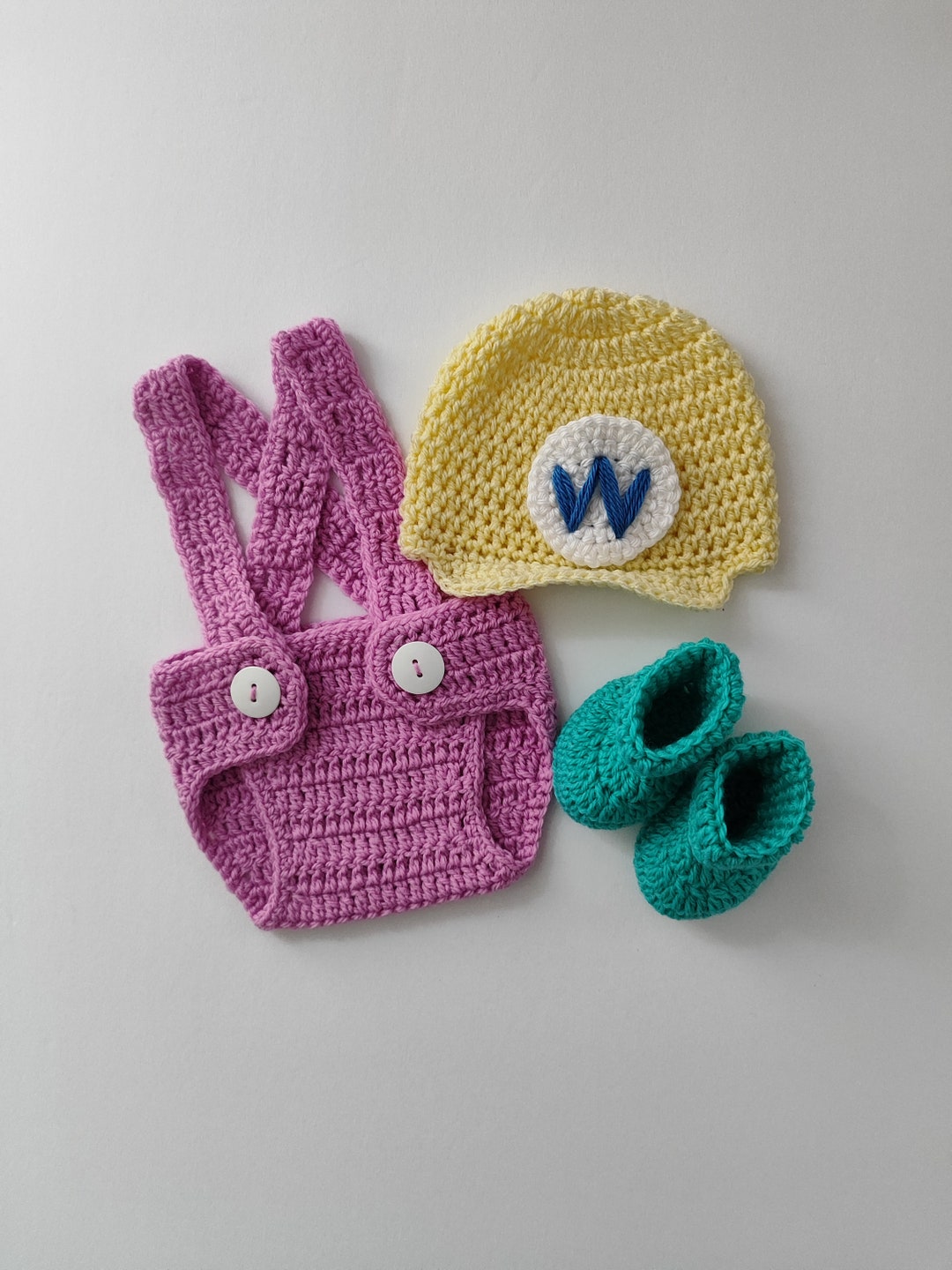 Ready to Ship Size Newborn, Wario Baby Boy Set: Hat,diaper Cover ...