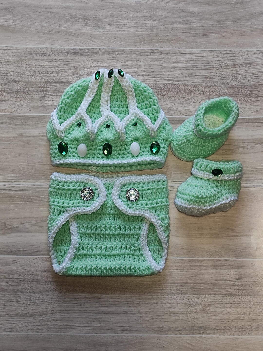 King Baby Set: Hat-crown, Diaper Cover, Booties, Royal Set, Prince Set ...