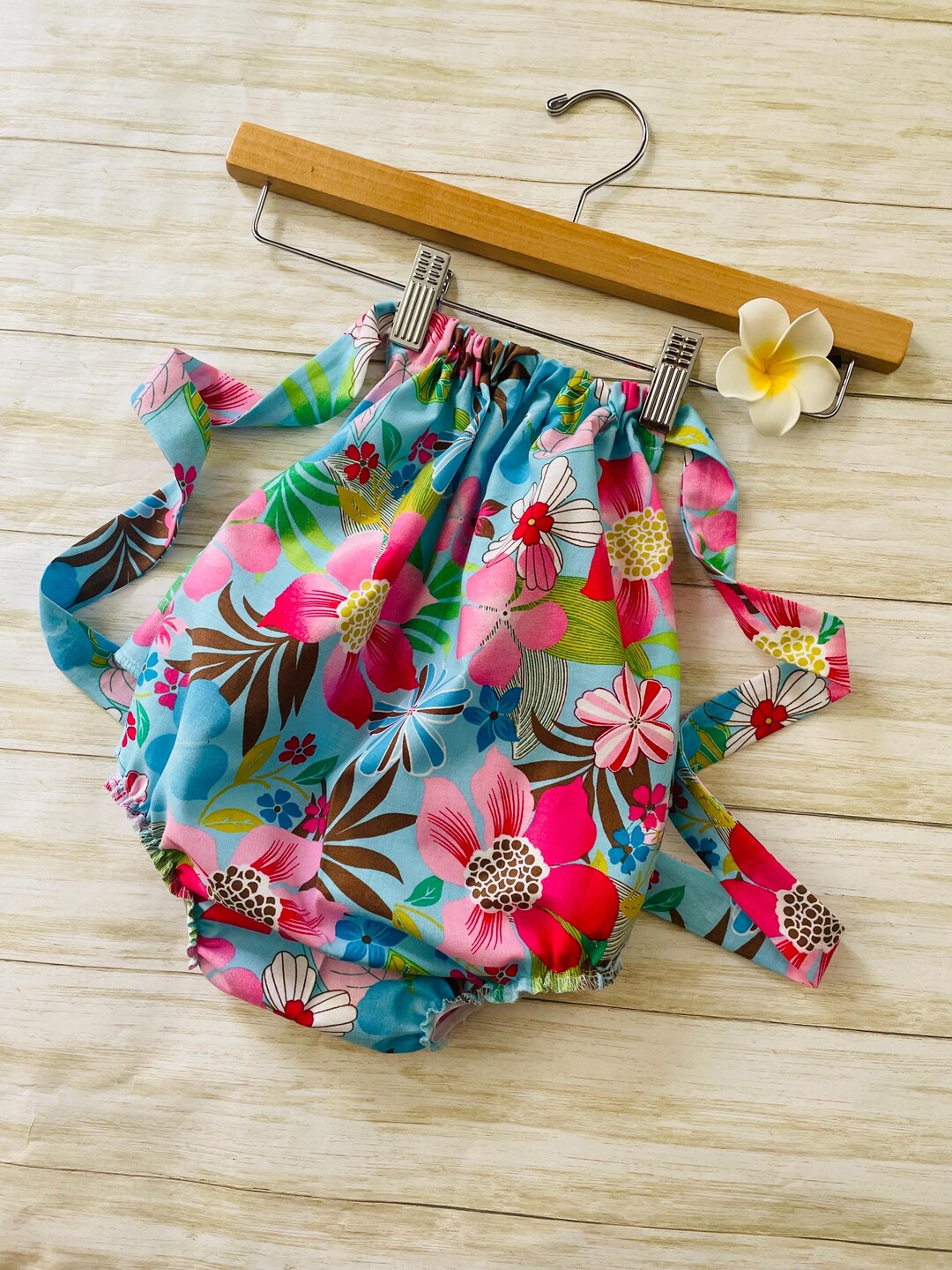 Hawaiian Baby Girl Romper/sunsuit & Plumeria Hair Clip - Etsy