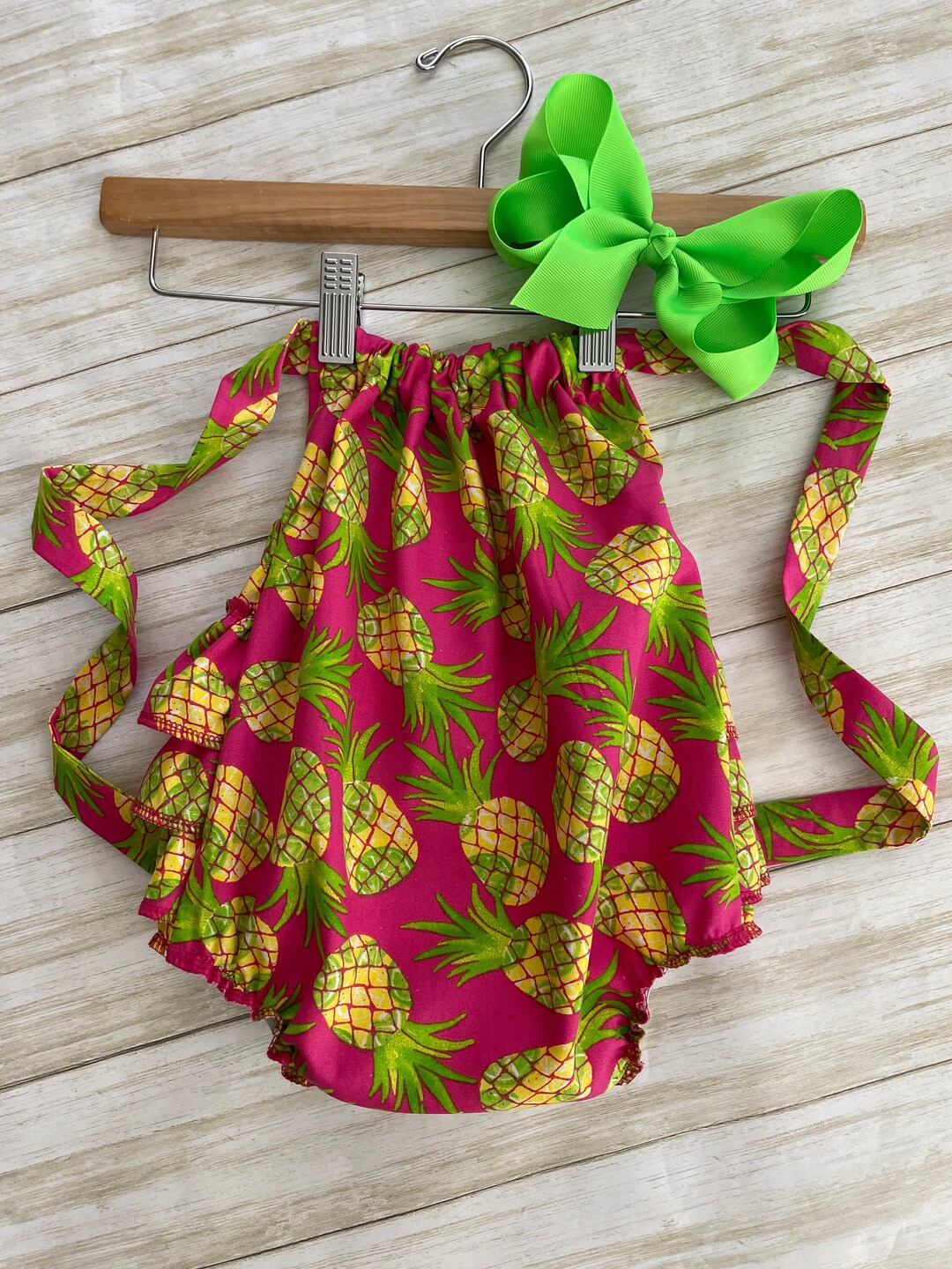 Tropical Pineapple Baby/toddler Frilly Back Romper - Etsy