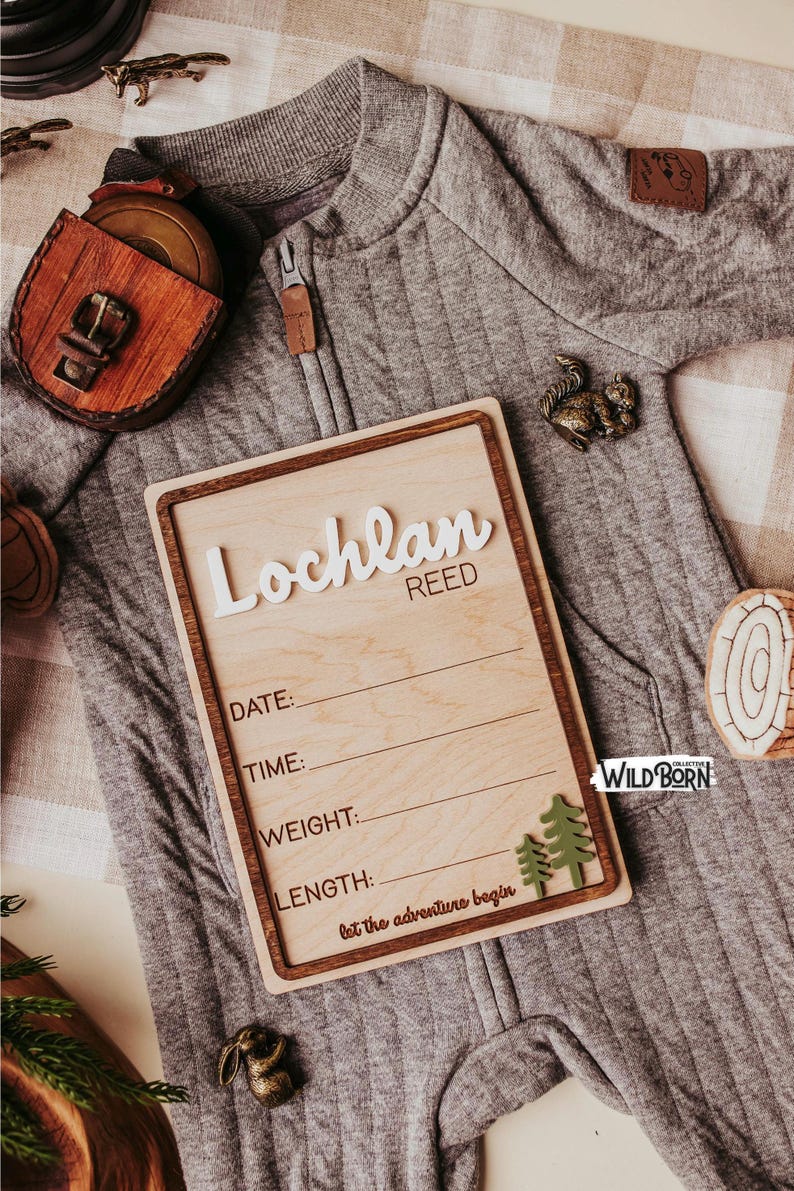 National Park Baby Announcement + Birth Stat Sign - Etsy