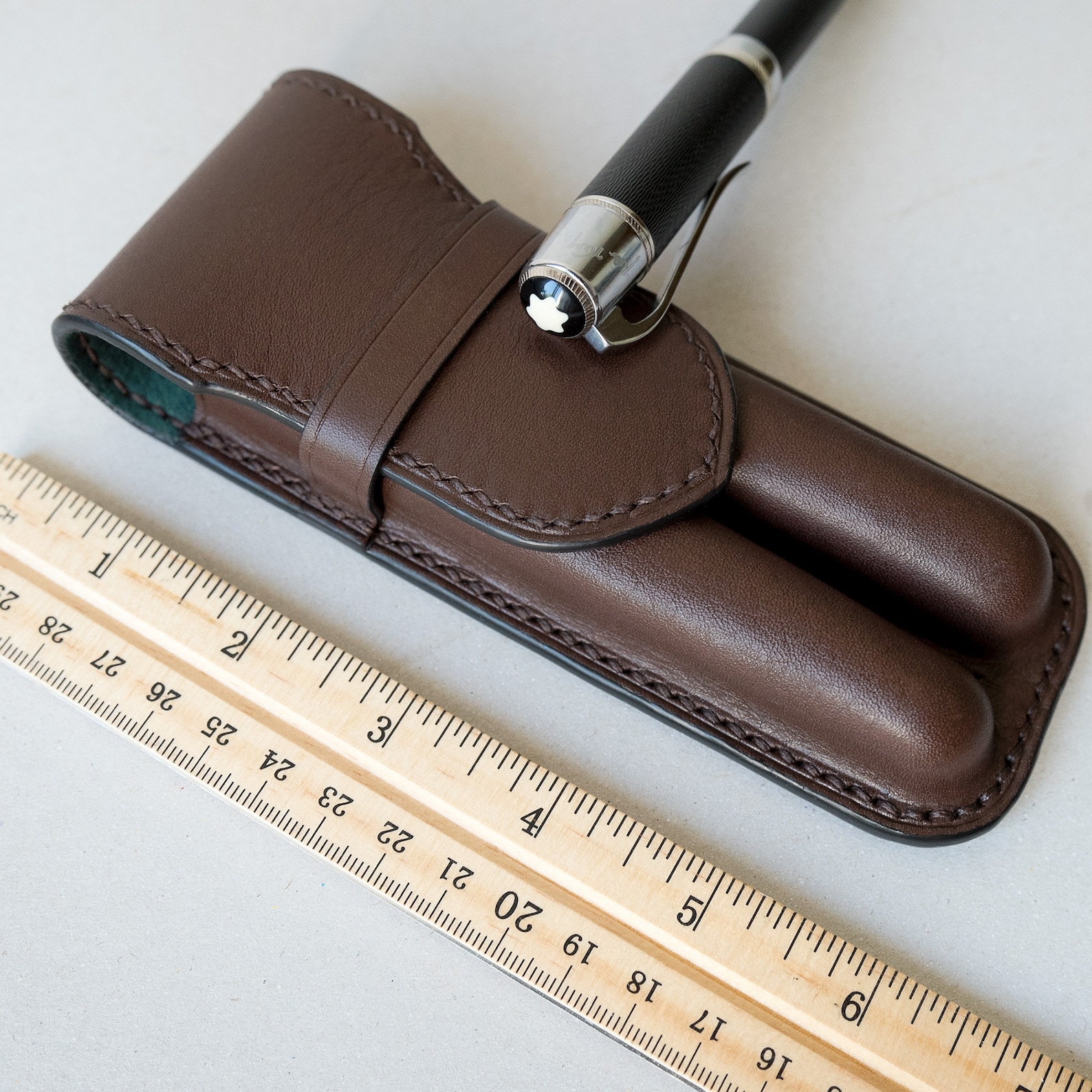 Stylish Pen Case With Compartments for Men, Sleek Leather Pen Pouch ...