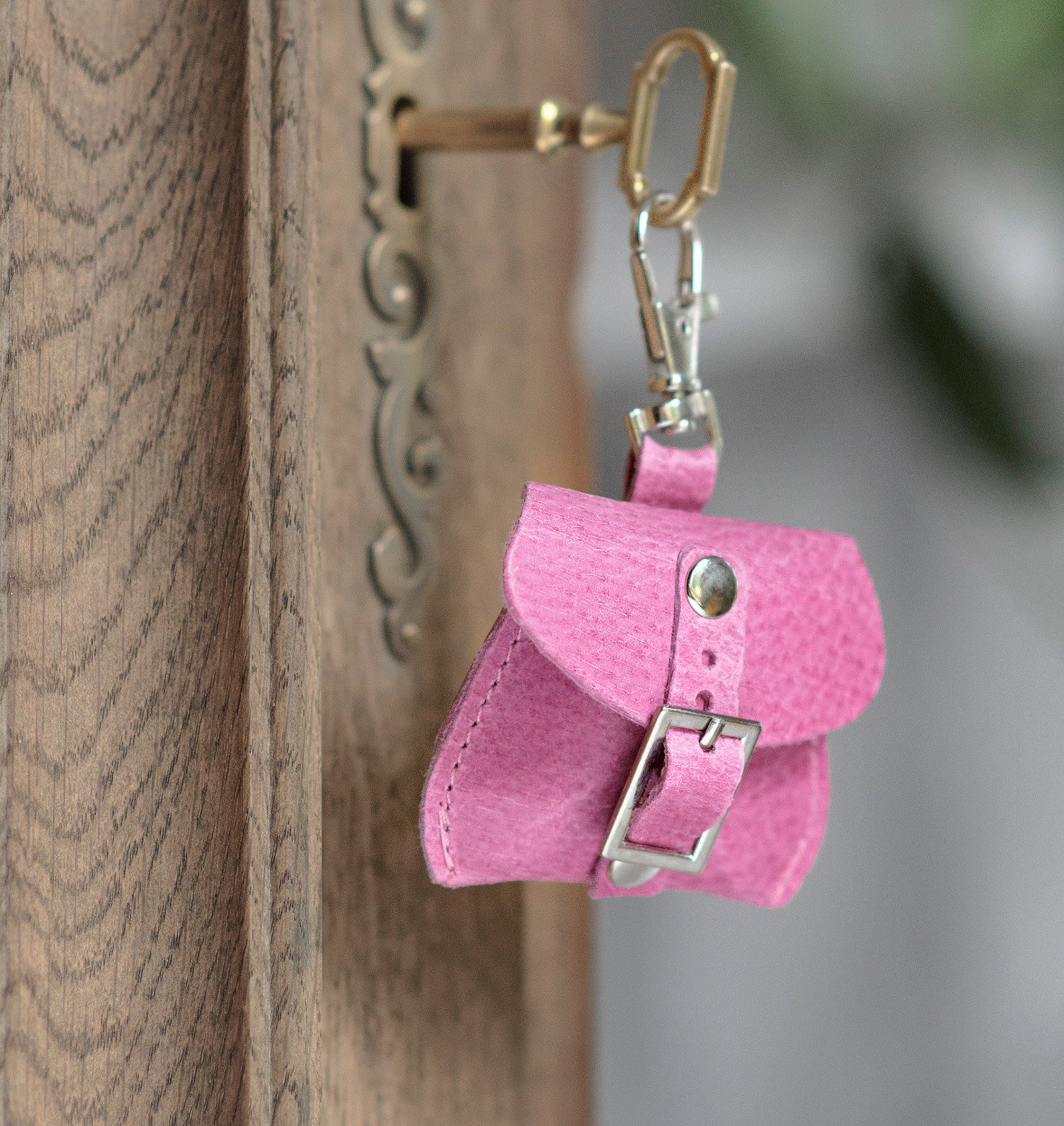 Pink Womens Keychain 21st Birthday Gift for Her Leather Key - Etsy