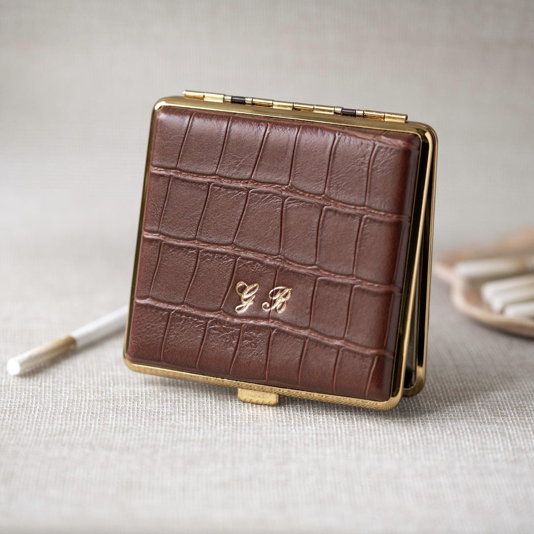 Leather Cigarettes Case for Men, Personalized Cigarettes Case Wedding ...