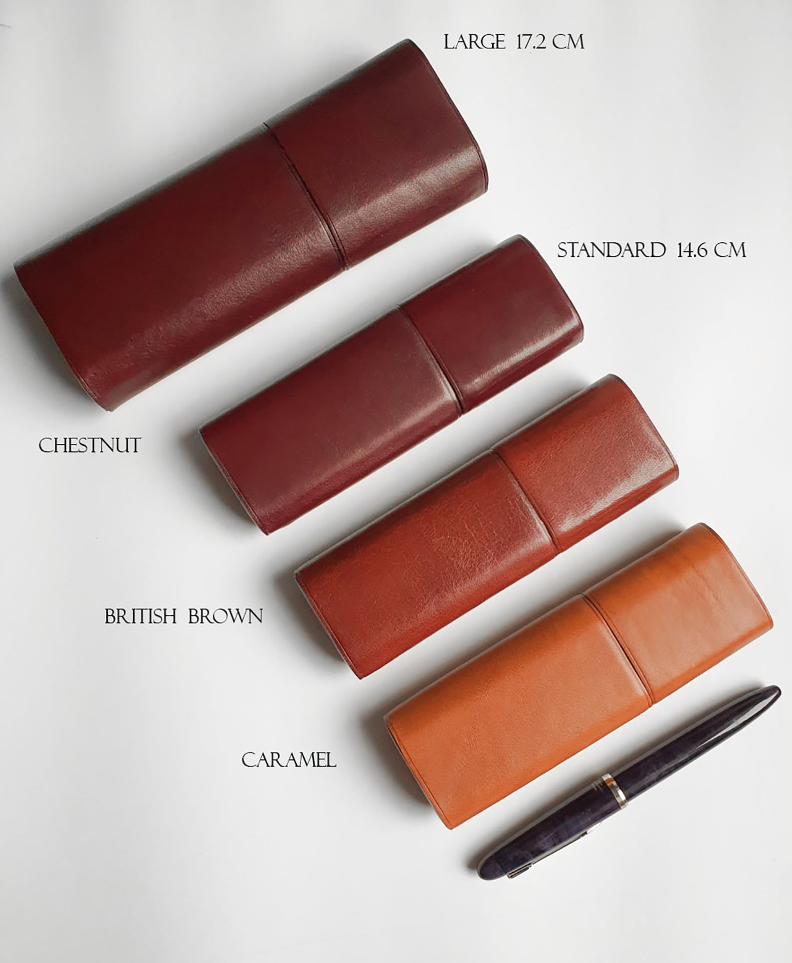 Large Leather Pen Case Fountain Pen Case for 2 Pens Pen Case - Etsy