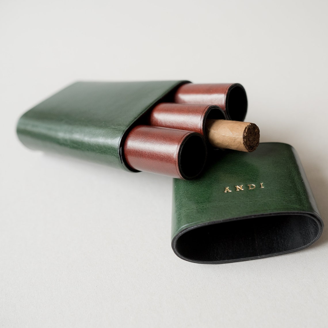 Personalized Cigar Travel Case for Men, 3 Cigar Tube Leather, Cigar Box ...