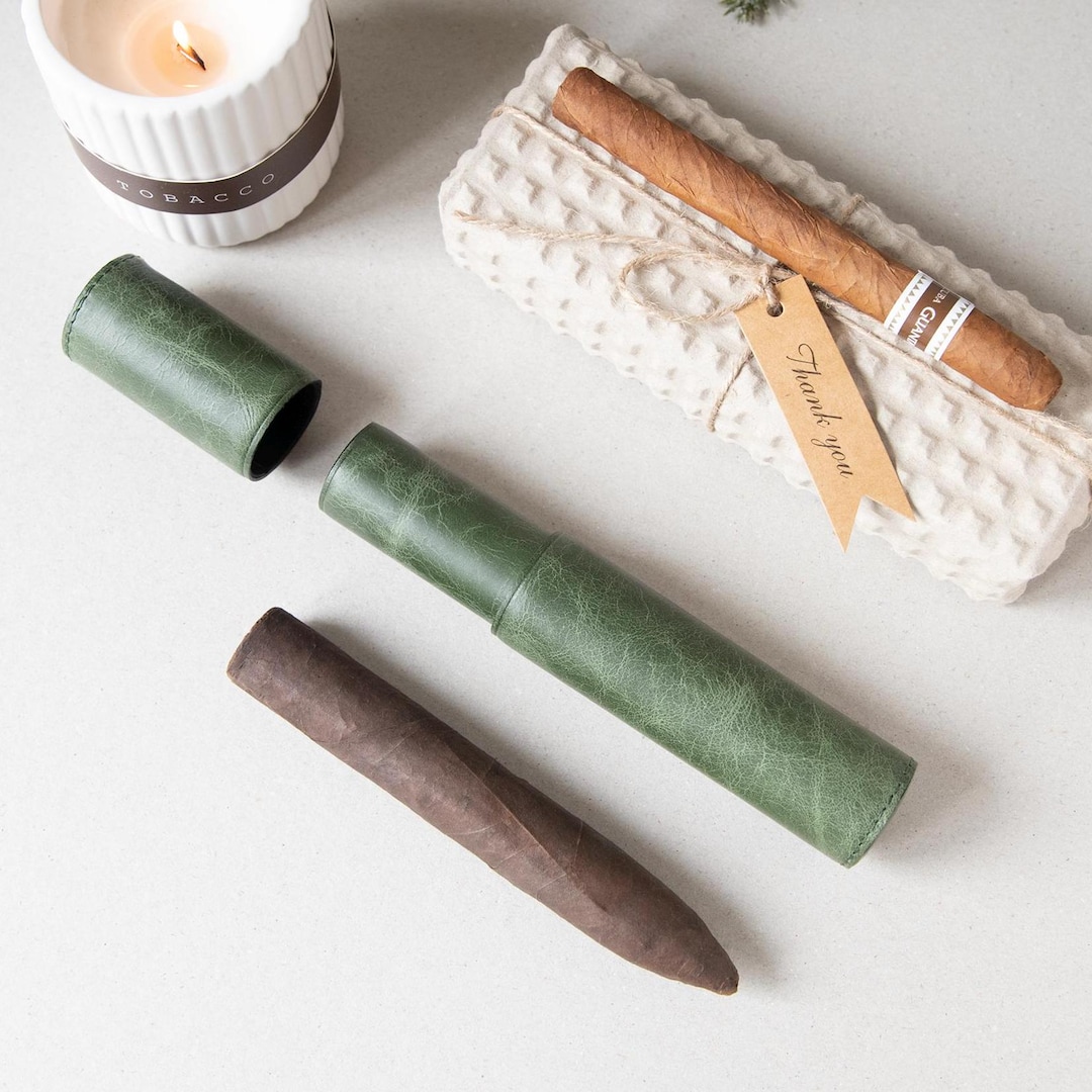 Travel Cigar Case for Men, Personalized Cigar Case Gift for Him, Luxury ...