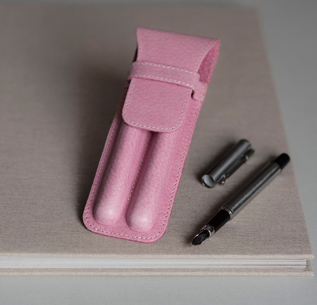 Pink Pen Case for Women, Leather Pen Case, Custom Pencil Case for Her ...