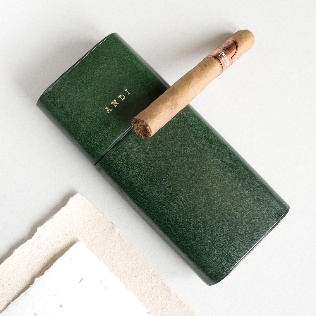 Cigar Travel Case Personalized for Men, 3 Cigar Tube Leather, Best ...