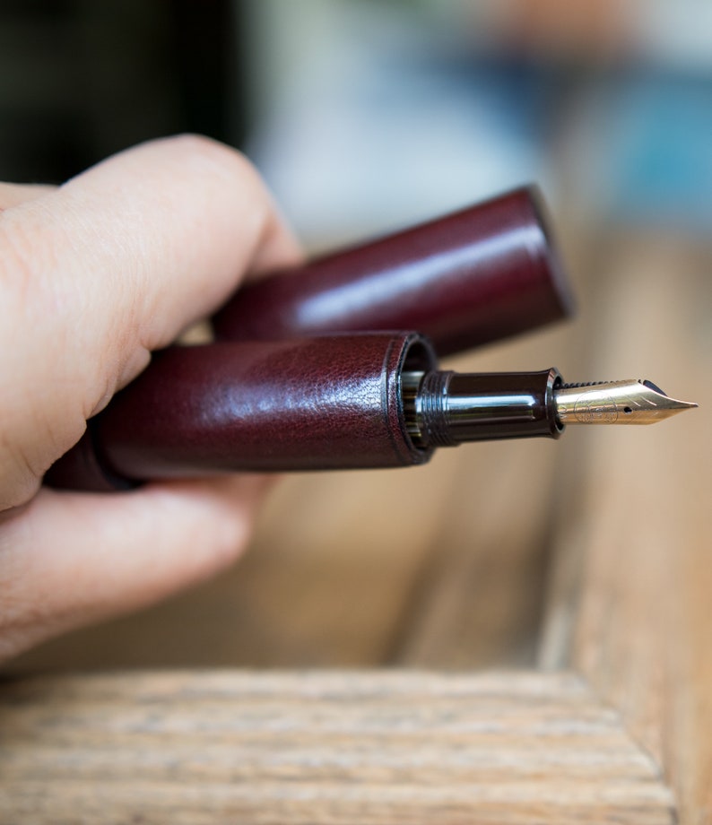 Single Leather Pen Case Fountain Pen Case Pen Holder Pen - Etsy