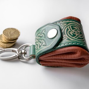 Car Accessories Leather Keychain. Coin Purse Irish Key Fob. Celtic Key ...