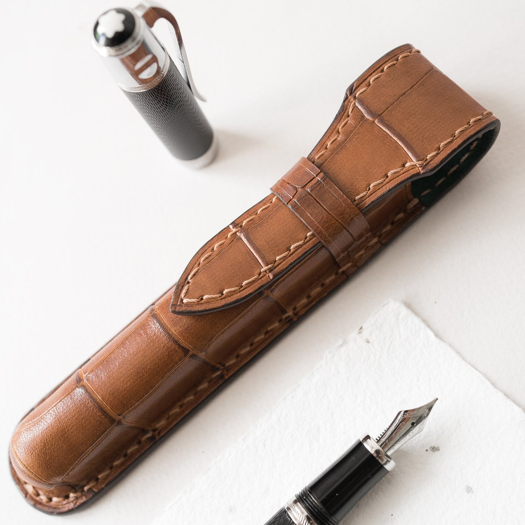 Custom Leather Case for Large Fountain Pen Stylish Pen Pouch - Etsy
