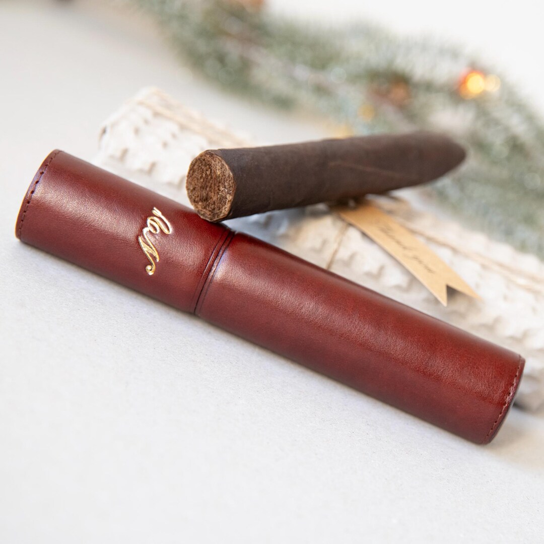 Personalized Cigar Travel Case for Best Men, Engraved Leather Cigar ...