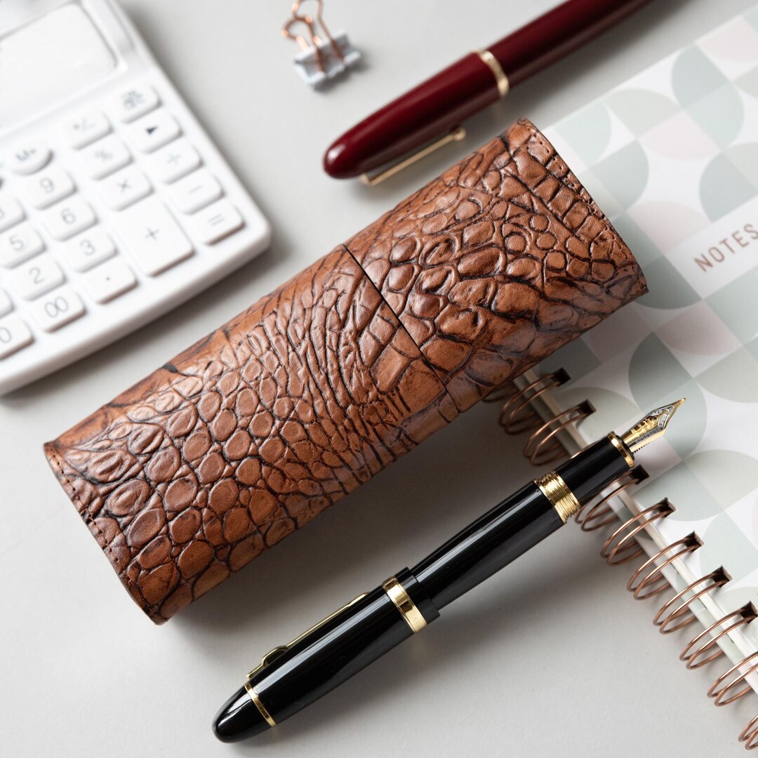 Alligator Leather Case for Large Fountain Pen, Montblanc 149 Holder ...