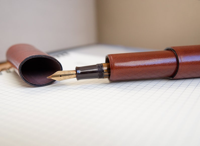 Personalized Leather Pen Case Fountain Pen Case Pen Sleeve - Etsy