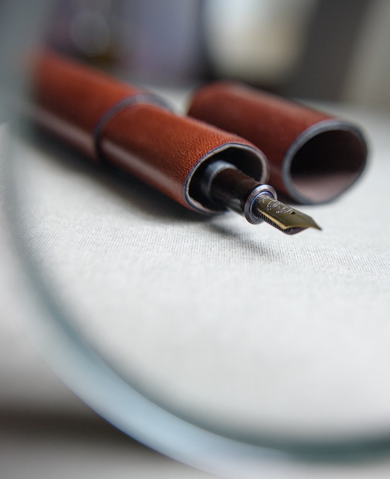 Personalized Leather Pen Case Fountain Pen Case Pen Sleeve - Etsy
