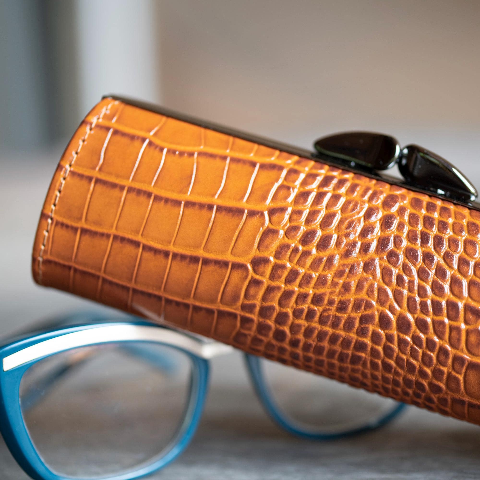 Glasses Case Crocodile Leather, Luxury Sunglass Case Women, Stylish ...