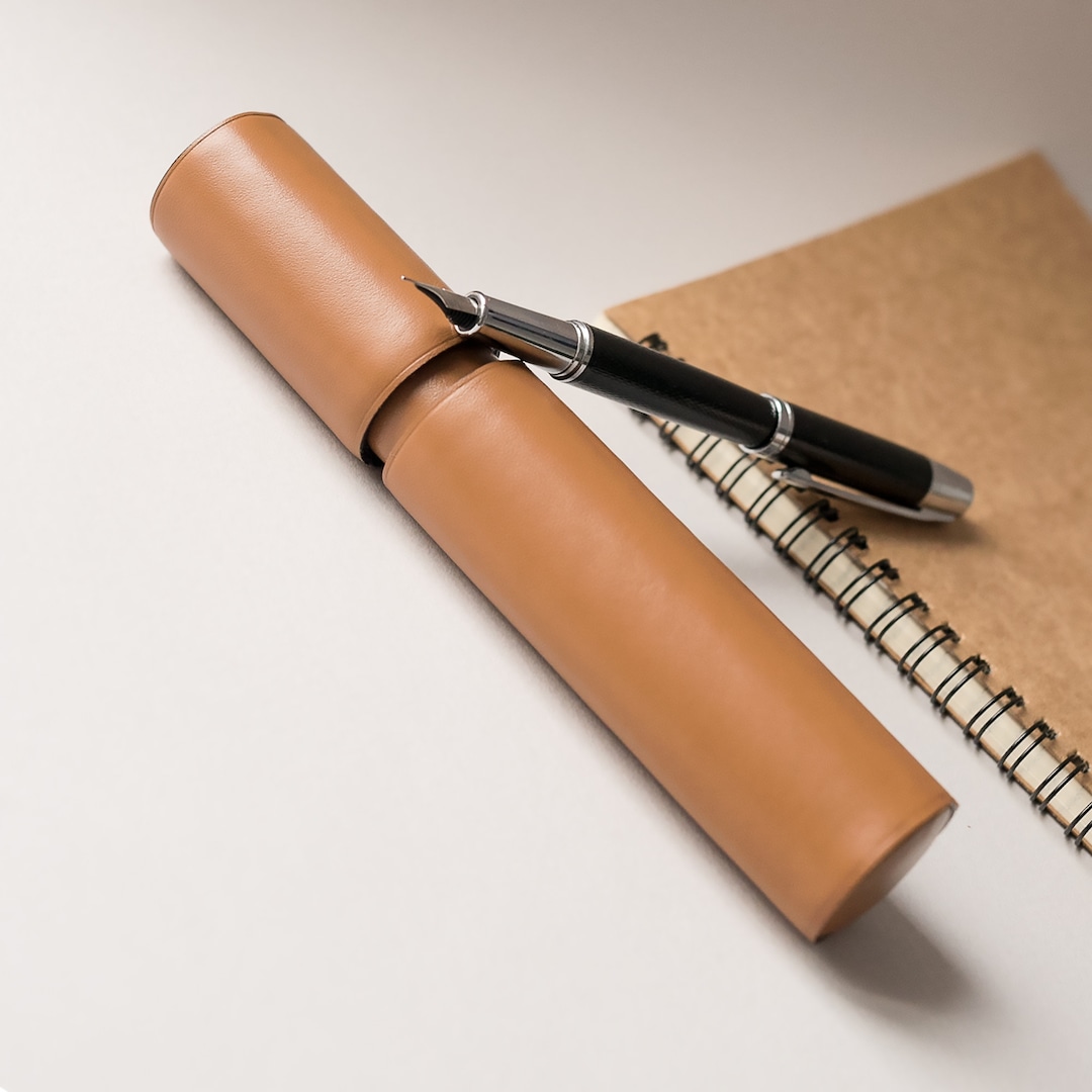 Leather Pen Case, Fountain Pen Holder, Personalized Pen Sleeve, Pen ...