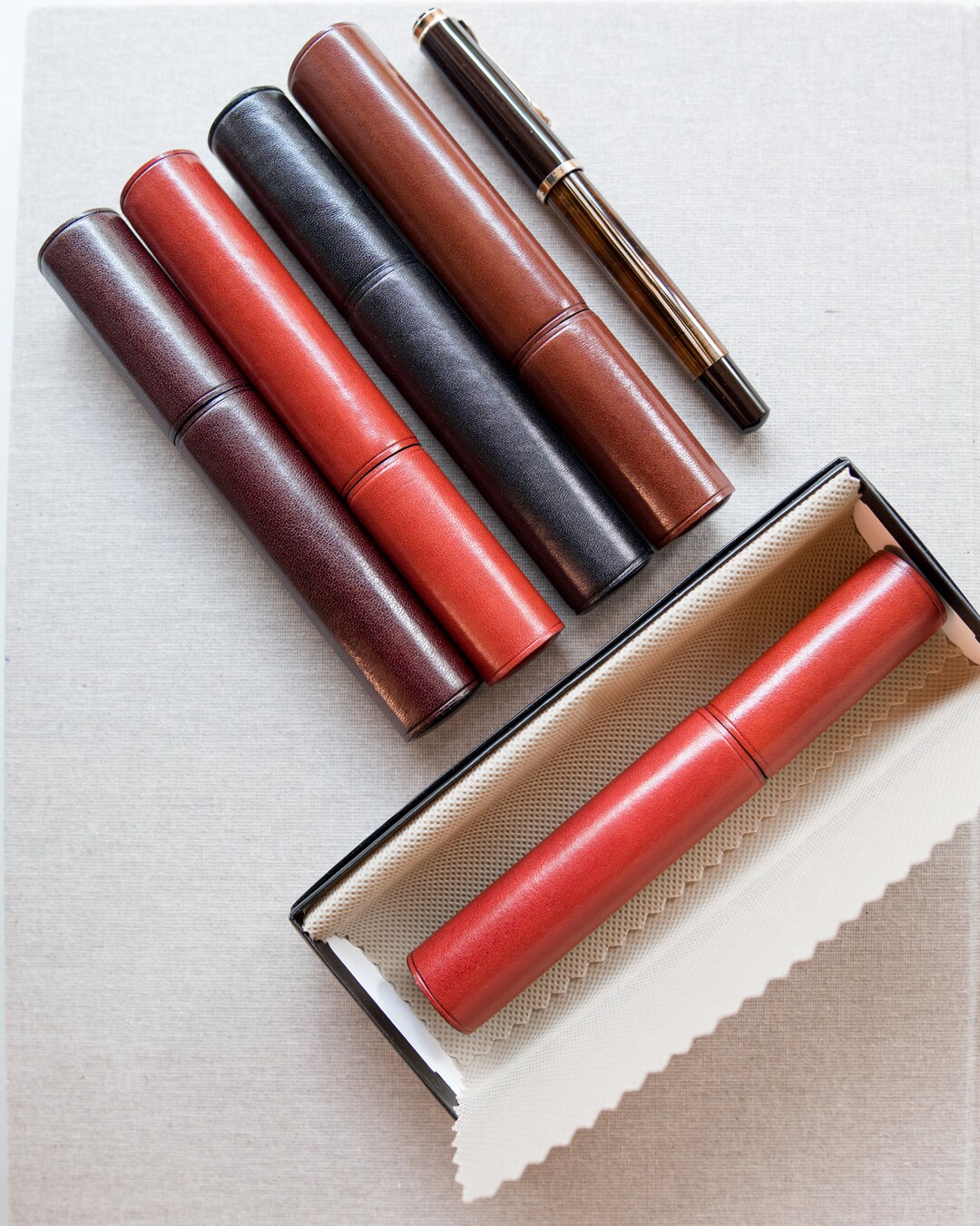 Luxury Leather Pen Case Gift for Boss, Fountain Pen Case, Pen Sleeve ...