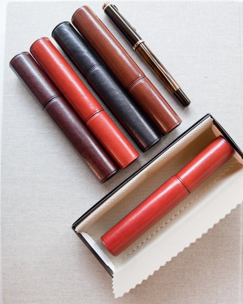 Luxury Leather Pen Case Gift for Boss, Fountain Pen Case, Pen Sleeve ...
