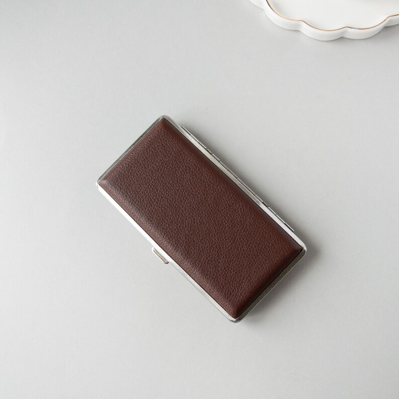 Long Cigarette Case Leather, Cigarette Case Personalized Gift, Custom ...